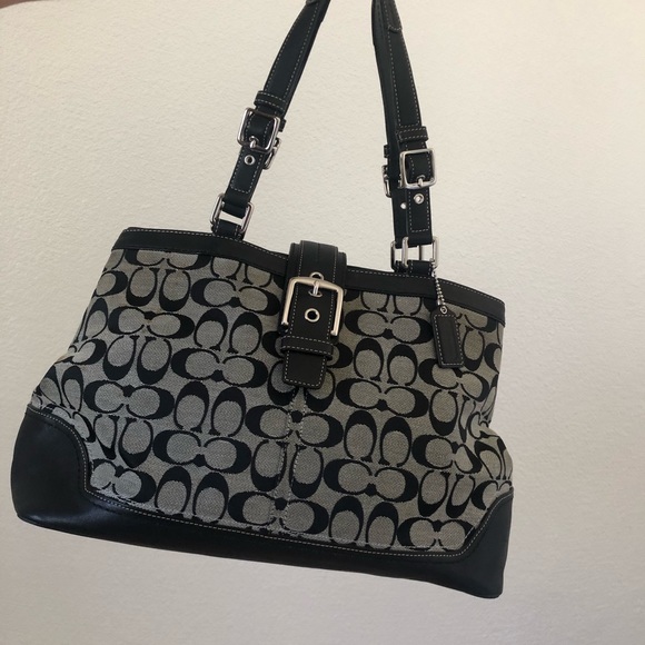 Coach | Bags | Authentic Vintage Grey And Black Coach Bag | Poshmark